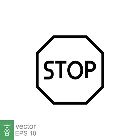 stop sign icon simple outline style traffic symbol warning highway octagon shape caution