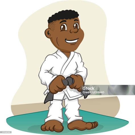 무술 유도 가라데 주지소 태권도에서 일러스트 아프로 후손 아동 전투기 스포츠 및 기관 뉴스 레터에 이상적 가라테에 대한 스톡 벡터 아트 및 기타 이미지 Istock