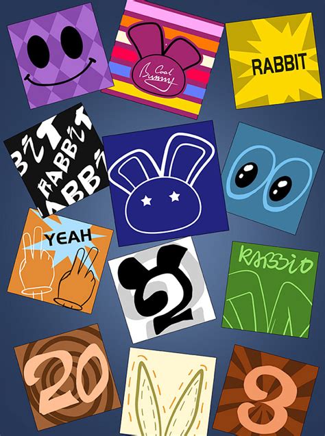 原创插画 兔子拼图 可用于衣服、手机壳等潮流物品印刷