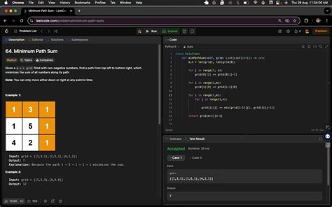 100daysofcodingchallenge Minimumpathsum Leetcode Codingchallenge Problemsolving