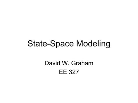 State Space Modelingintroduction Ppt