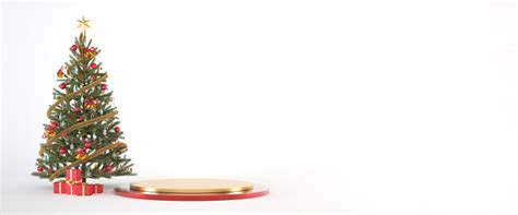 크리스마스 연단 개념 헤더 또는 제품 전시를 위한 빨강과 금색 3d 연단을 가진 기치 디자인 새해에 대한 스톡 사진 및 기타 이미지 Istock