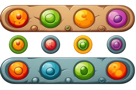Cartoon Stone Game Buttons Gui Or Ui Design Elements Premium Ai Generated Image