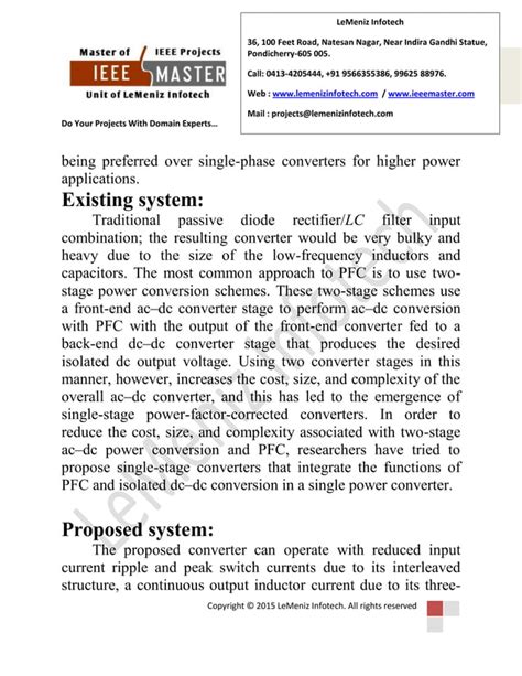 A New Interleaved Three Phase Single Stage Pfc Ac Dc Converter With Flying Capacitor Pdf