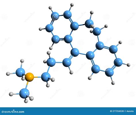 Amitriptyline Molecular Structure Tricyclic Antidepressant Ball And Stick 3d Model Structural