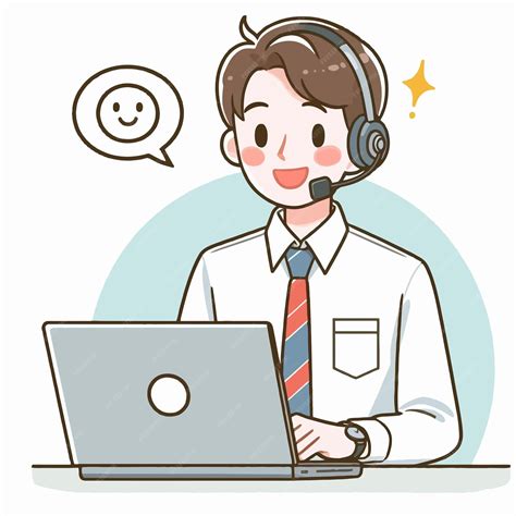 Premium Vector Simple Vector Art Of Friendly Man Customer Service