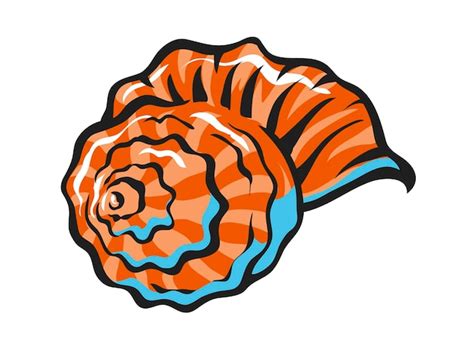 Premium Vector Snail Sea Shell Isolated On White Background