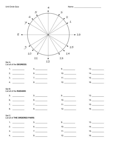55 Free Printable Unit Circle Chart Templates Blank Pdf