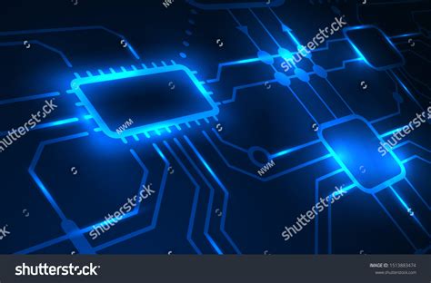 Electric Circuit Technology Blue Background Vector Stock Vector Royalty Free