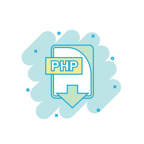 dibujos animados de colores php archivo icono en cómic estilo php descargar ilustración