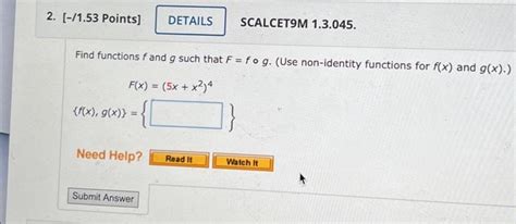 Solved Find Functions F And G Such That F Fg Use Chegg Com