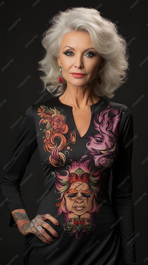Premium Photo 70 Year Old Blonde Woman Wearing A Very Modern