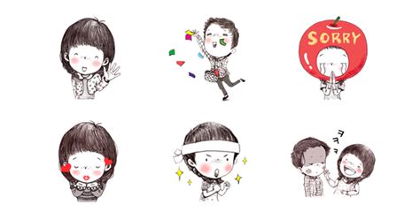 소년과 소녀의 아기자기한 사랑 메시지