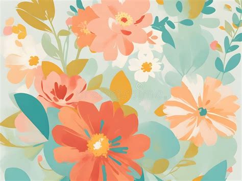 Flowers Nature S Linear Expression Bright Floral Geometric Design