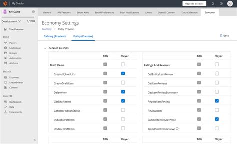 Game Manager Reference Playfab Microsoft Learn