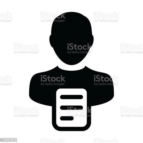 문말 그림 그림에 문서 기호가 있는 사용자 아이콘 벡터 남성 프로필 아바타 디자인에 대한 스톡 벡터 아트 및 기타 이미지 디자인 레터헤드 거래 내역서 Istock