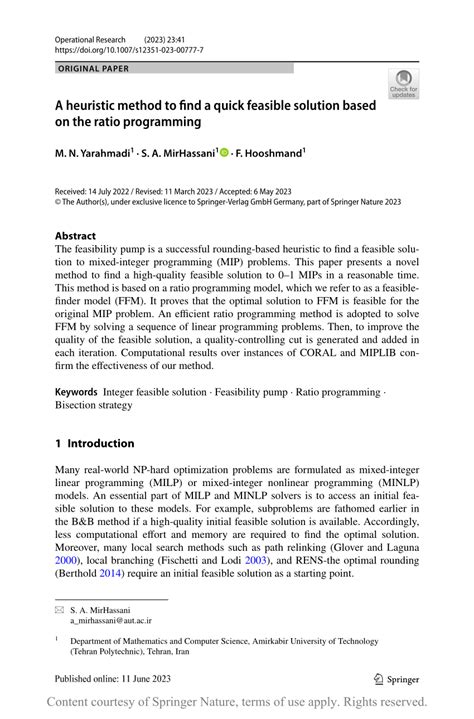 a heuristic method to find a quick feasible solution based on the ratio