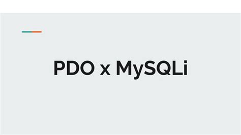 PHP MySQL PDO X MySQLi PDF Databases Computer Software And Applications