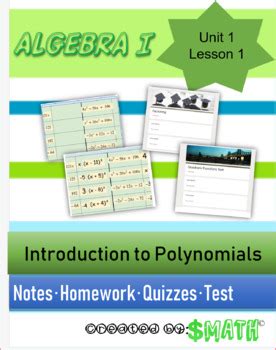 Algebra 1 Unit 1 Polynomial And Radical Operations TPT