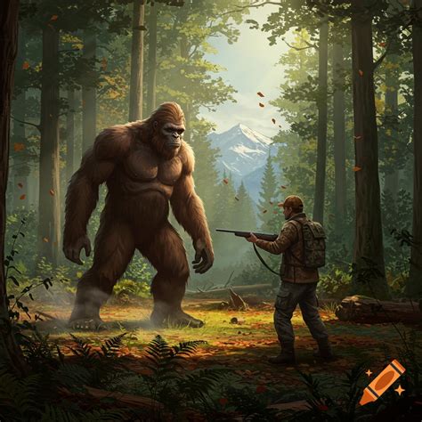 A Large Hairy Sasquatch Stands In A Dark Forest Holding A Wine Glass Filled With Red Wine