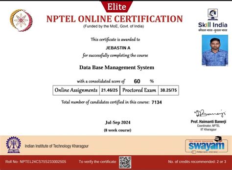 Learningjourney Dbms Databasemanagement Sql Dataskills Professionaldevelopment Nptel