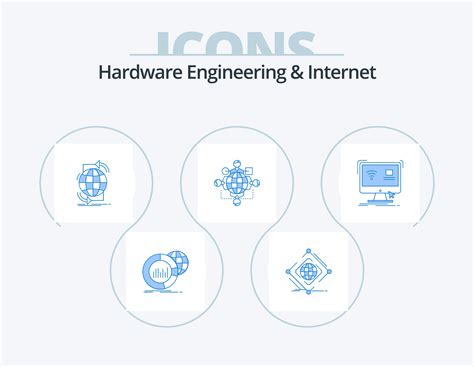 Hardware Engineering Und Internet Blue Icon Pack 5 Icon Design Logik Funktion Netz Netz