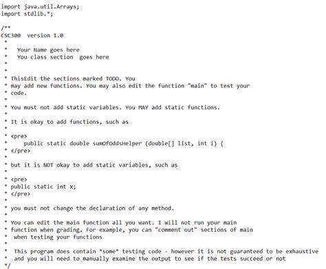 Import Javautilarrays Import Stdlib Csc300