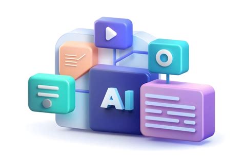 3d Ai Algorithm And Content Creation Icons For Marketing Isolated Vector Design On White