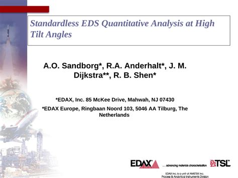 Pdf Standardless Eds Quantitative Analysis At High Tilt Angles
