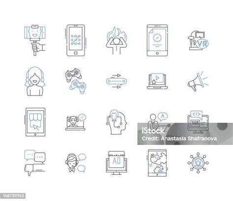 Collection Dicônes De Ligne Déquipement Sonic Amplificateur Woofer Subwoofer Hautparleur