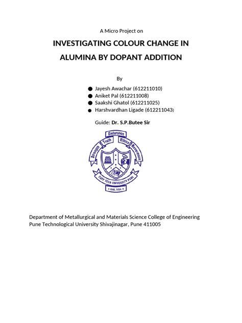 A Micro Project Report Pdf Chromium X Ray Crystallography