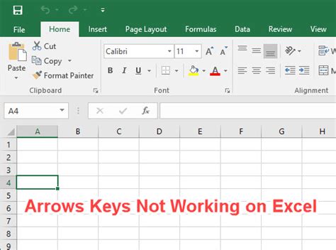 Down Arrow Key Not Working Excel