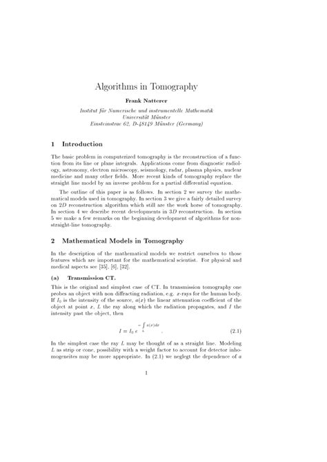 pdf algorithms in tomography
