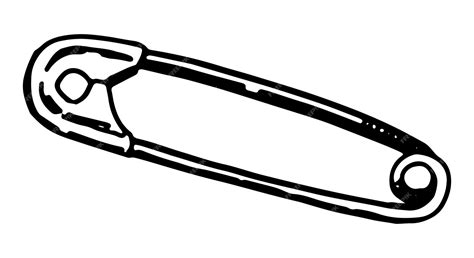 Premium Vector Safety Pin Sketch Sewing Craft Tailor Equipment Doodle Outline Vector Illustration