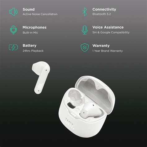Buy Jbl Tune Flex Jbltflexwht Tws Earbuds With Active Noise Cancellation Ipx Water Resistant
