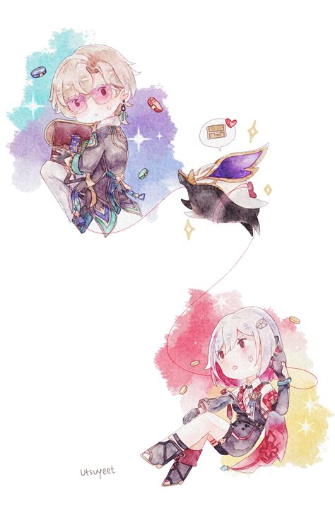 Aventurine Topaz Trotter And Numby Honkai And More Drawn By Utsuyeet Danbooru