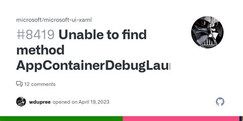 unable to find method appcontainerdebuglaunchtargetsprovider · issue