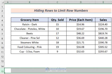 How To Limit Number Of Rows In Excel 3 Effective Methods