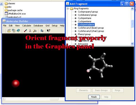 Java Molecular Editor Adding Molecular Fragments