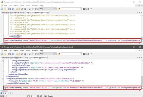 clickonce verify the signing of manifest and application files