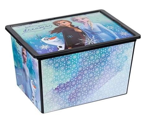 Кутия за съхранение 50 л С капак С колела Дизайн на Замръзналото кралство Пластмаса 52