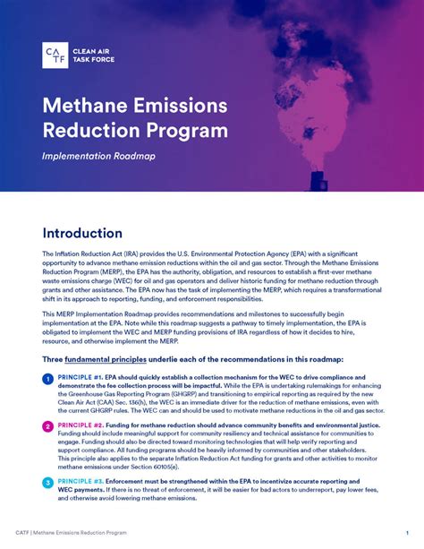 Methane Emissions Reduction Program Implementation Roadmap Clean Air