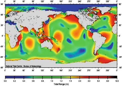 1 Range Of Tidal Fluctuation For Oceans Of The World Calculated As Download Scientific
