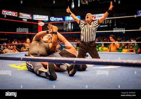 Wrestlers Perform In A Lucha Libre Event In Guadalajara Arena Coliseo