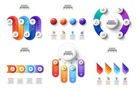 Premium Vector Vector Gradients Infographic Set With 4 5 And 6 Steps Options Or Processes