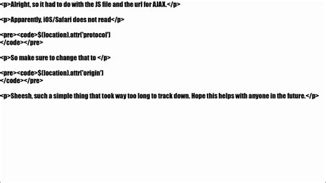 Safari And Ios Devices Not Working With Jquery Ajax Call Youtube
