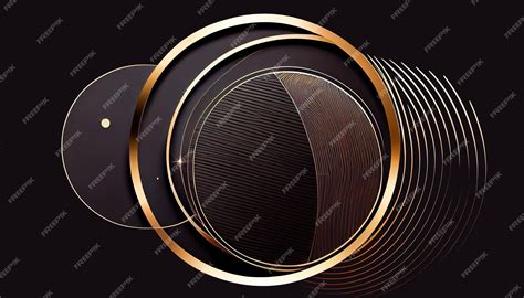 Premium Photo Abstract Golden Circles On Black Background Generative Ai Generative Ai