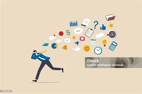 정보 과부하 과도한 산만 또는 과로 압도적 인 데이터 소비 일정 또는 작업량 개념 문제 좌절 된 사업가는 사회 및 업무 정보를 비행하지 않습니다 정신적 스트레스에 대한 스톡