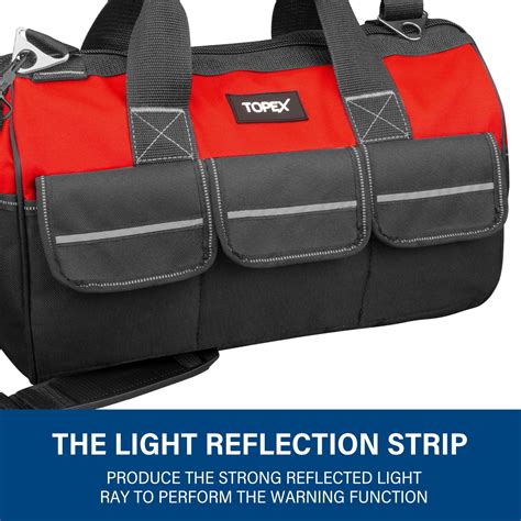 TOPEX 16 Inch Tool Bag Multi Pocket Tool Organizer With Adjustable Shoulder Strap Topex