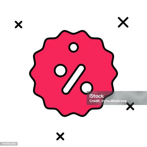 흰색 배경에 격리 된 채워진 개요 할인 태그 아이콘 쇼핑 태그 기호입니다 특별 오퍼 사인 할인 쿠폰 기호 벡터 가격에 대한 스톡 벡터 아트 및 기타 이미지 Istock